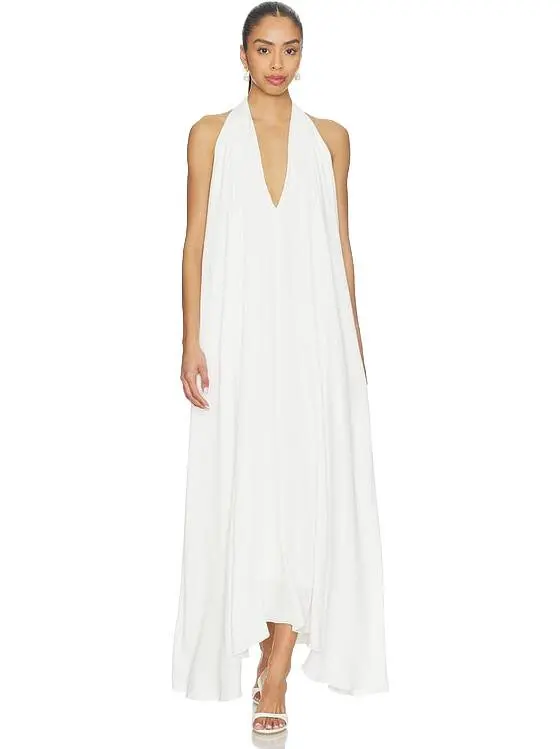 AEXAE Drape Maxi Dress - White