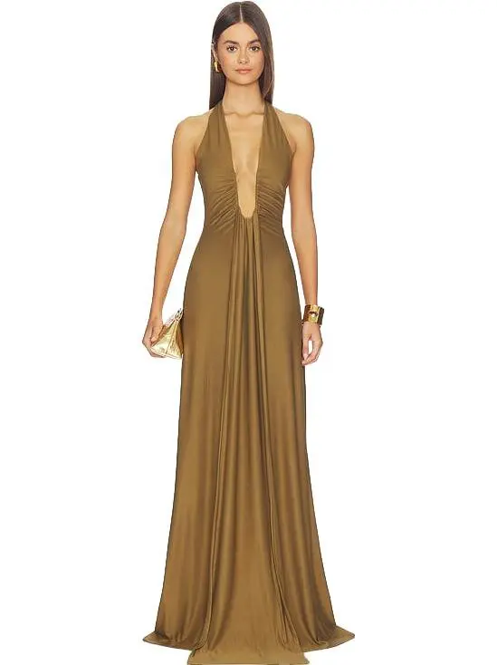 Misha Collection Jennifer Cupro Maxi Dress - Plantation