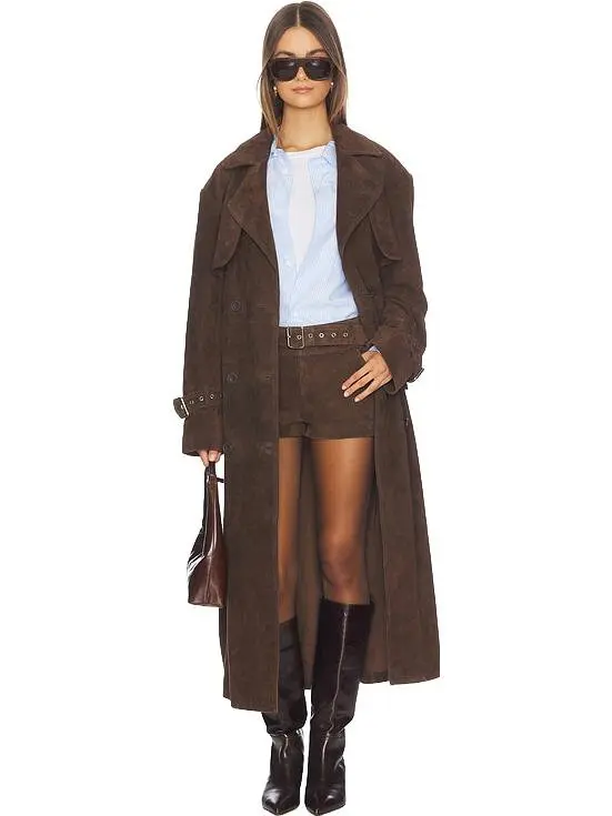 OW Zade Trench Coat - Brown