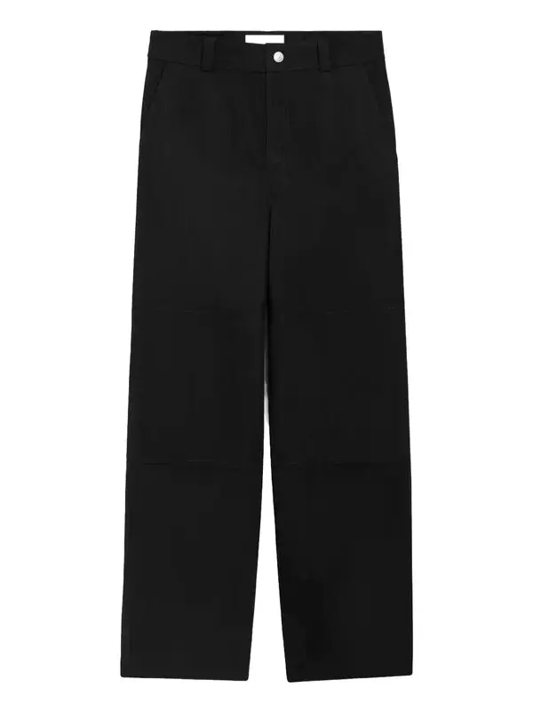 AMI Paris Wool Canvas Loose Fit Worker Trousers - Black