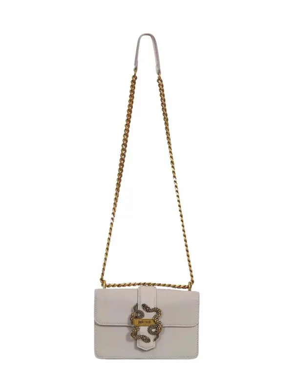 Just Cavalli Shoulder Bag With Snake Detail - Neutrals