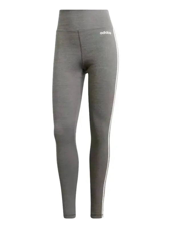 Adidas Three-stripe Detail Leggings - Grey