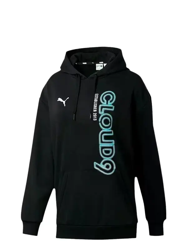 PUMA Hooded Logo-print Pullover - Black