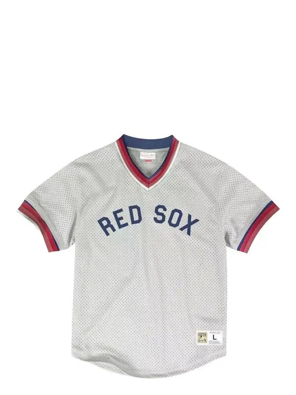 Mitchell & Ness Mlb Boston Red Sox V-neck Jersey - Grey