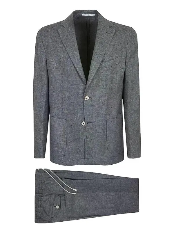 Eleventy Single-breasted Notched-lapel Blazer - Grey