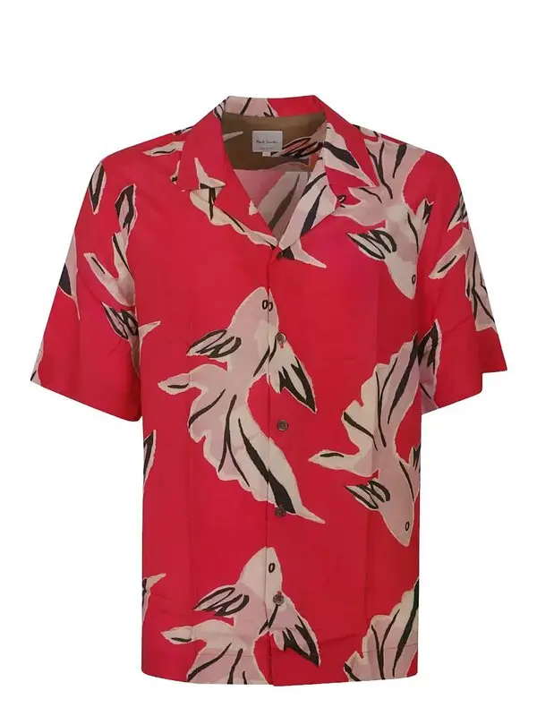 Paul Smith Fish-print Short-sleeve Shirt - Red
