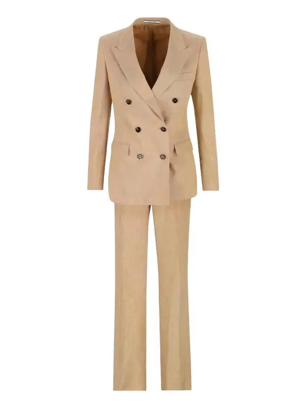 Tagliatore Double-breasted Striped Suit - Neutrals