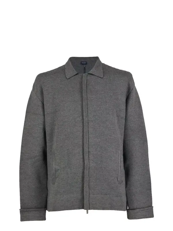 Kenzo Textured Collared Sweatshirt - Grey