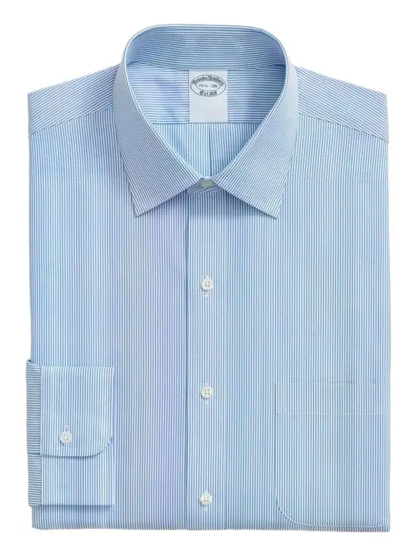 Brooks Brothers Chest-pocket Striped-pattern Shirt - Blue