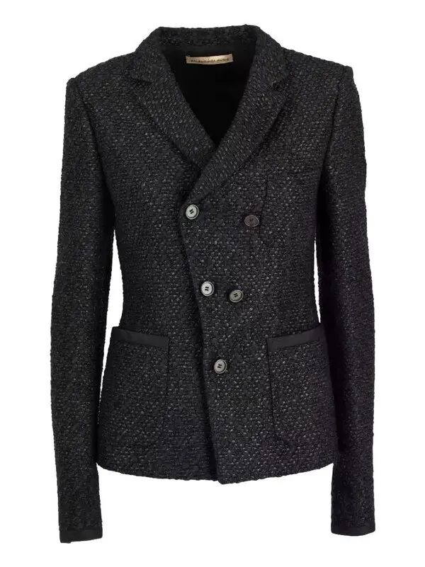 Balenciaga Double-breasted Tweed Jacket - Black