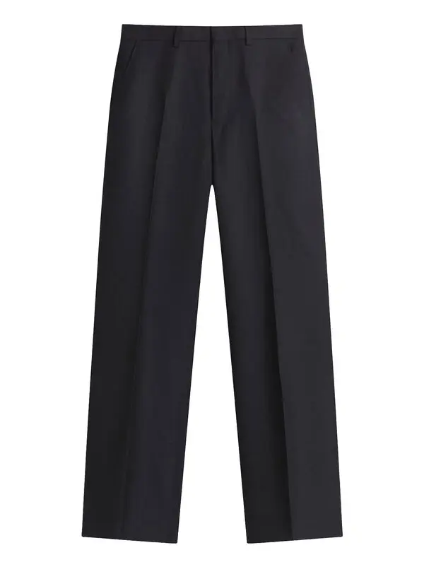 Dries Van Noten Pinstripe Worsted Wool Trousers - Navy