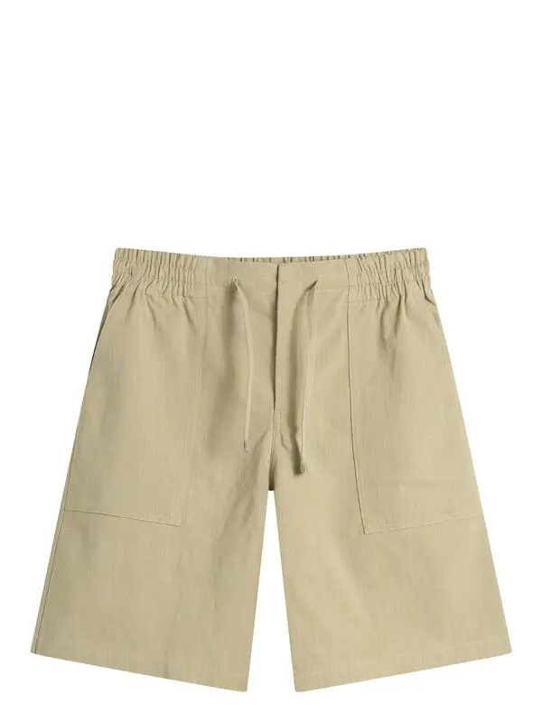 Drole De Monsieur Cotton Elasticated Waist Shorts - Kaki