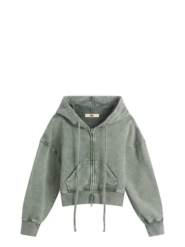 KNWLS Haze Cropped Zip-up Hoodie - Sage