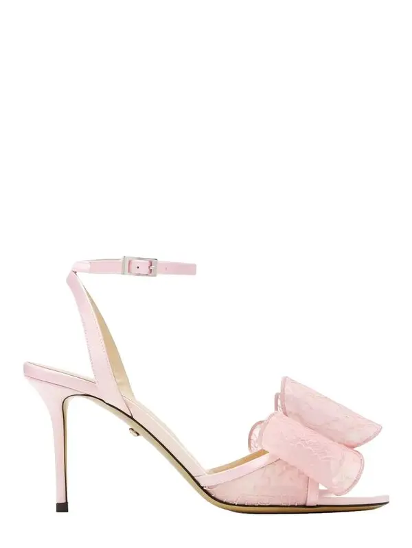 Mach & Mach Le Cadeau Bow-detail Lace Sandals - Pink