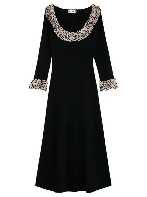 Rixo Mika Ruffled Midi Dress - Black