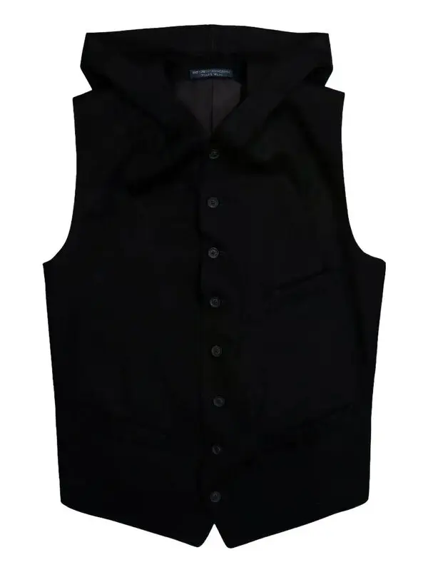 Yohji Yamamoto Hooded Button Waistcoat - Black