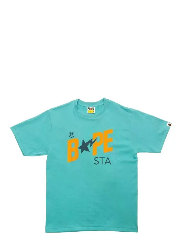 A BATHING APE Crew-neck Logo-print T-shirt - Blue