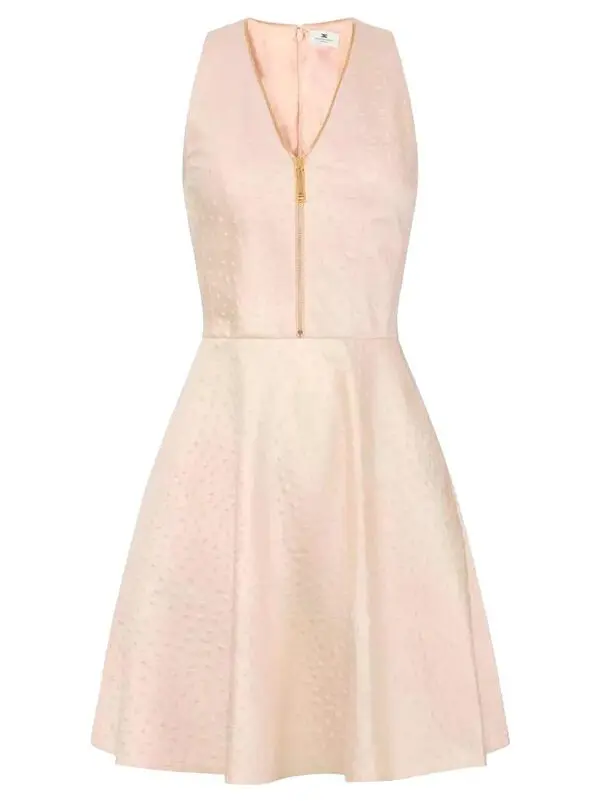 Elisabetta Franchi Sleeveless V-neck Mini Dress With Zip Detail - Pink