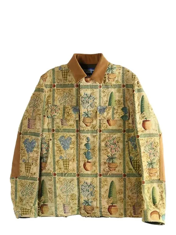 Junya Watanabe Fringed Print Jacket - Neutrals