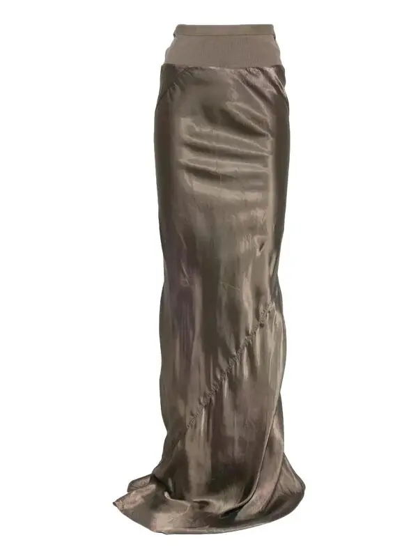 Rick Owens Maxi Skirt With Ruched Detailing - Brown