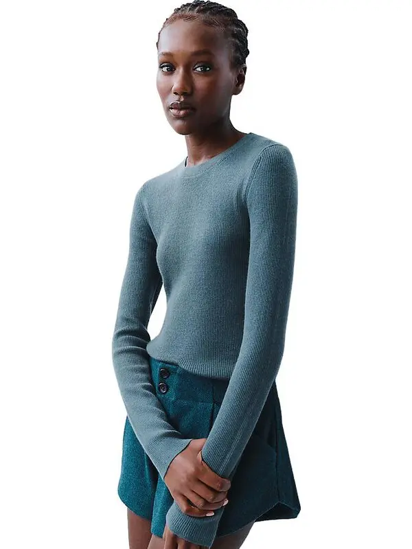 Maeve Markie Lightweight 100% Cashmere Long-sleeve Sweater - Holly