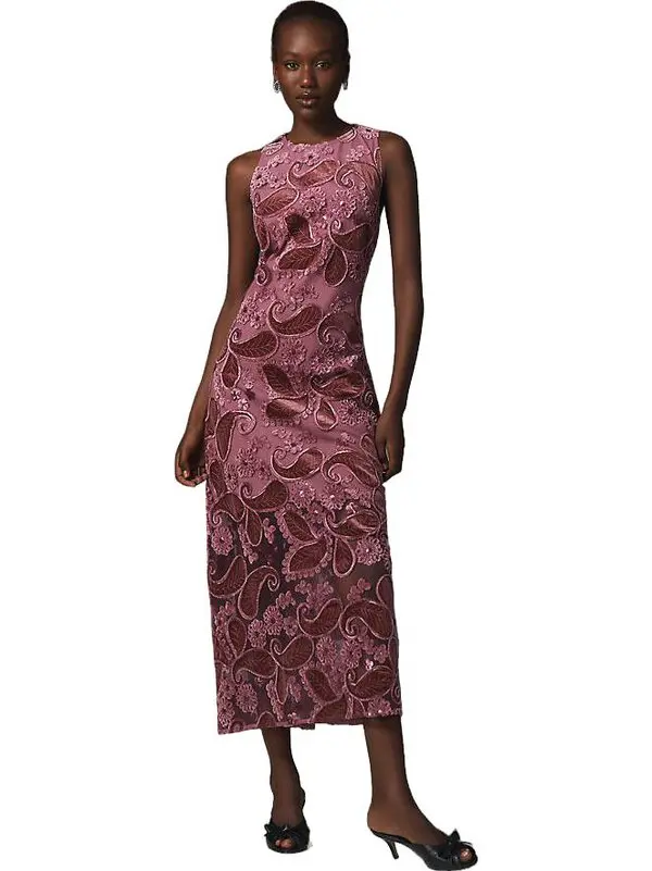 Endless Rose Sleeveless Lace Midi Dress - Pink