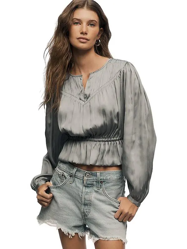 Paige Gansevoort Pleated Blouse - Surf
