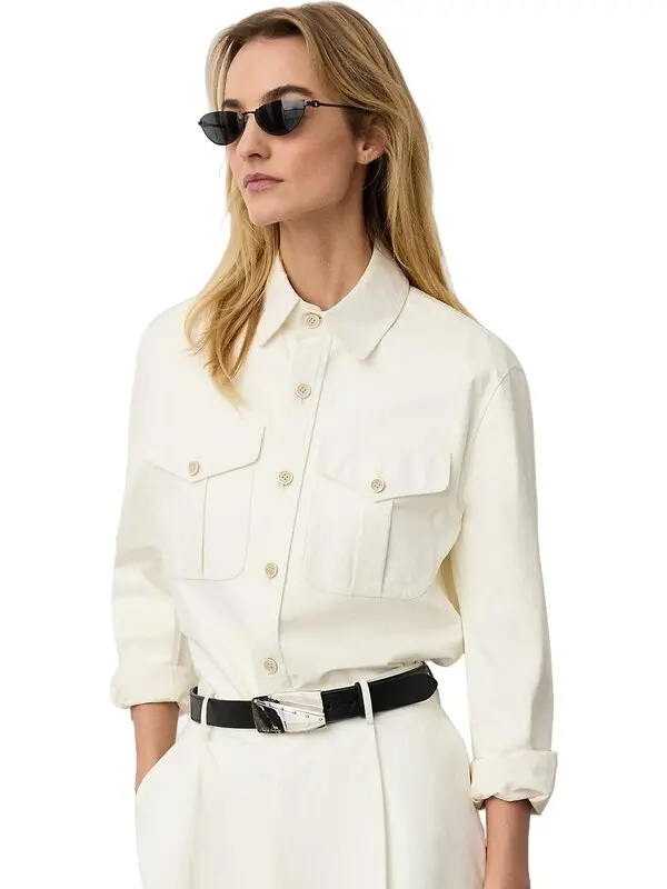 Ralph Lauren Landry Lambskin Shirt - Cream