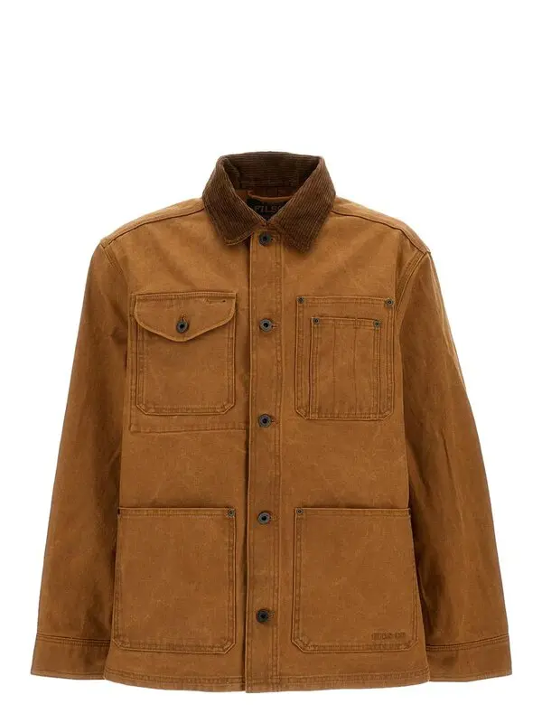 Filson Canvas Jacket With Velvet Collar - Brown