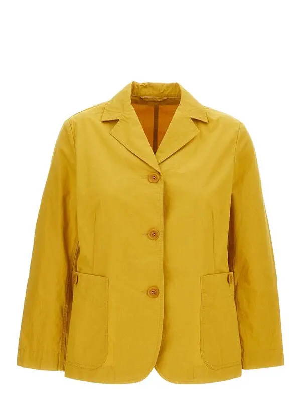 CASEY & CASEY Single-breasted Cotton Poplin Jacket - Yellow