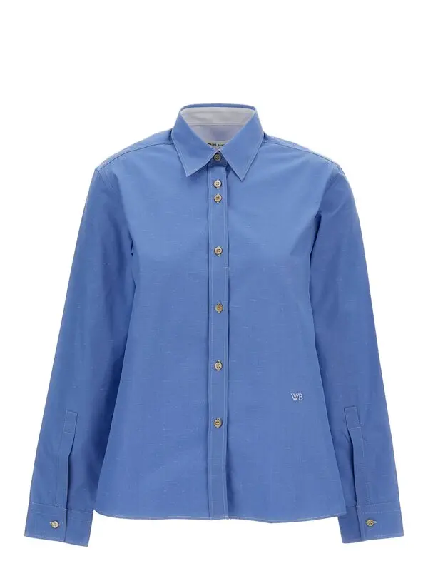 WALES BONNER Long-sleeved Zora Shirt - Sky Blue