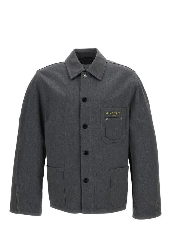 Givenchy Cotton Jacket With Patch Pockets - Grey