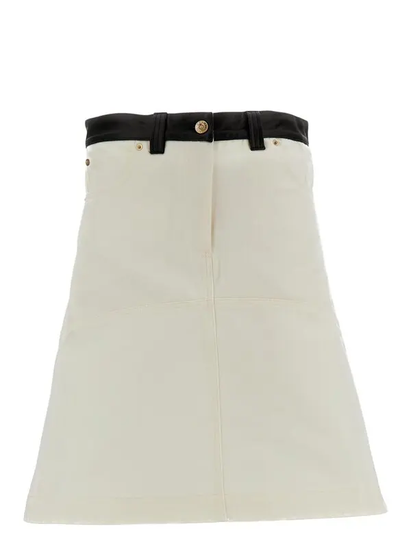 WALES BONNER Denim Canvas Midi Skirt - White