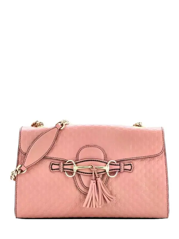 Gucci Emily Chain Flap Bag Microissima Leather Medium - Pink