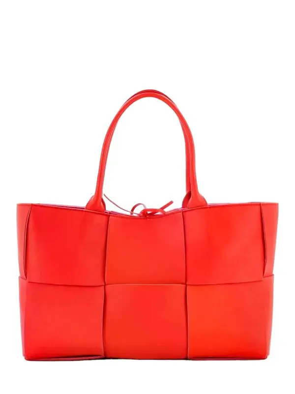 Bottega Veneta Arco Maxi Intrecciato Leather Medium Tote - Red
