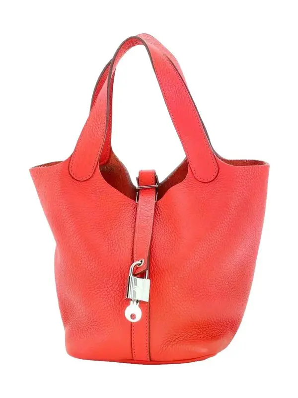 Hermès Picotin Lock Clemence Pm Bucket Bag - Red