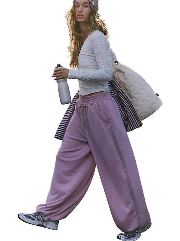 Free People Sweat Equity Convertible Track Pants - Mystic Mauve