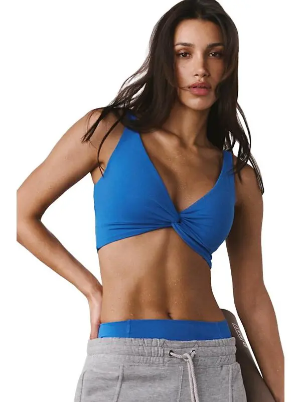 Free People Never Better Reversible Twist Crop - Light Cobalt