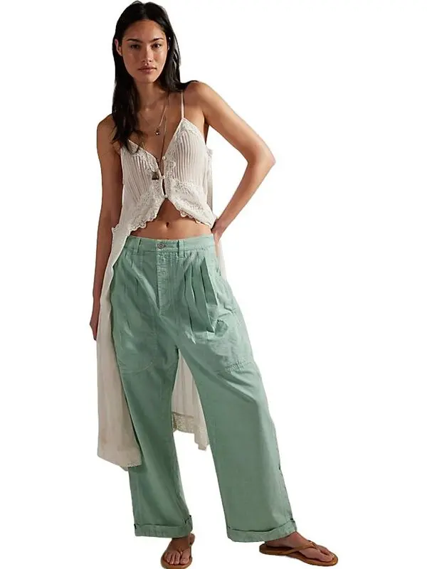 Free People Clover Dropped Harem Trousers - Blue Haze
