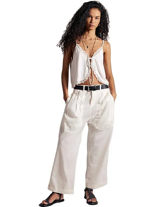 Free People Clover Dropped Trousers - Tofu