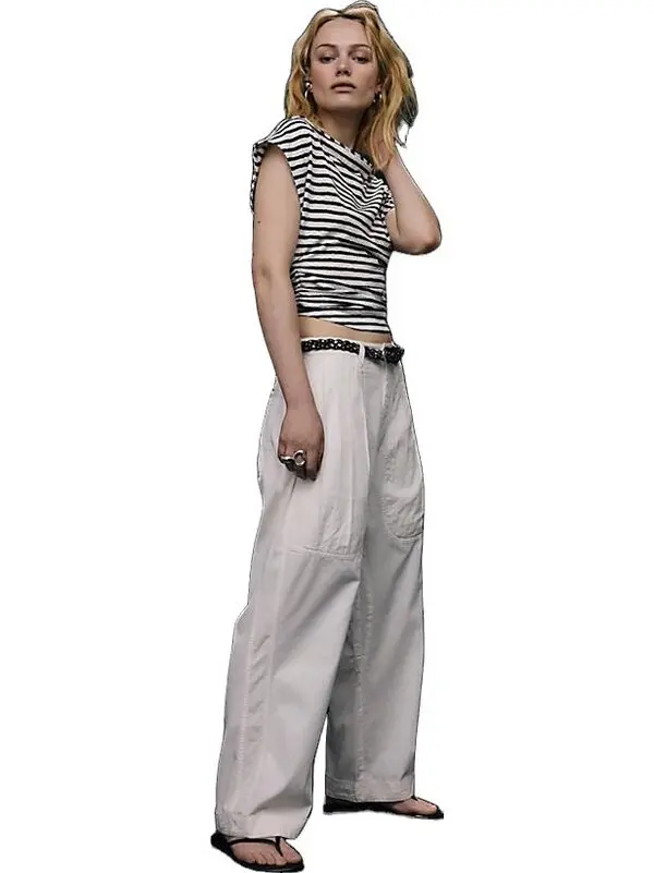 Free People Clover Dropped Harem Trousers - Tofu