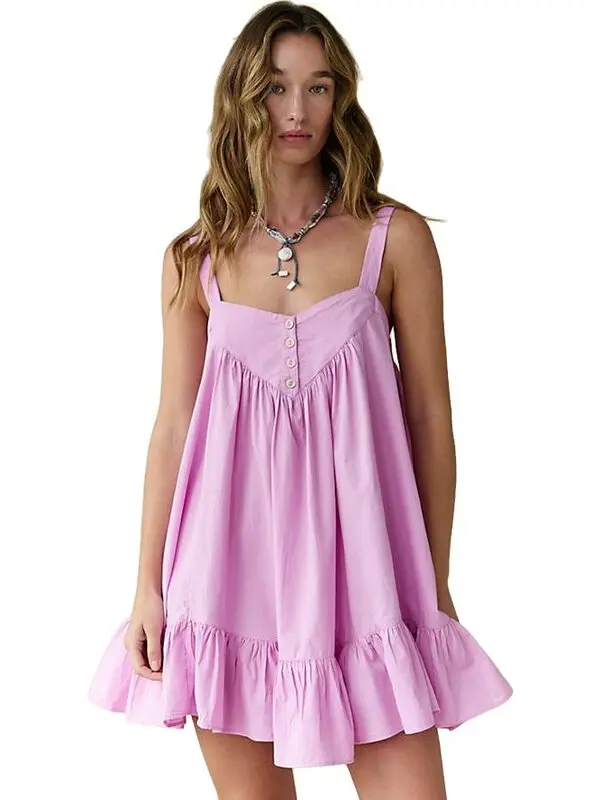 Free People Heart Eyes Mini Dress - Lightning Lilac