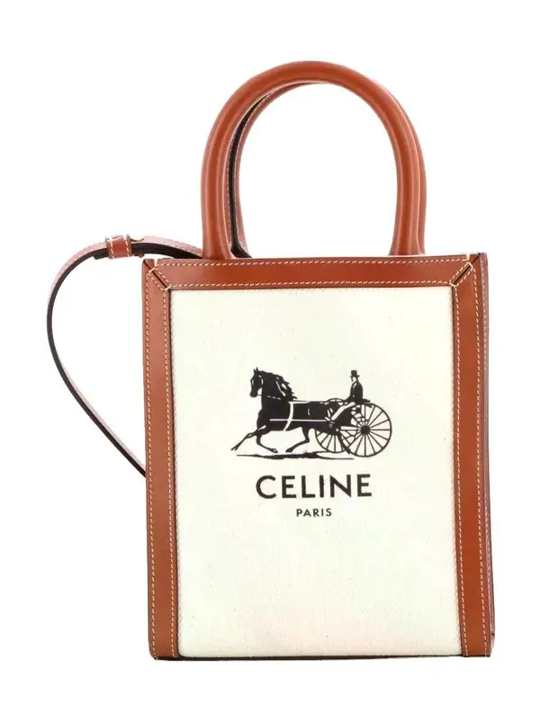 Celine Sulky Vertical Cabas Tote With Mini Crossbody Bag - Brown