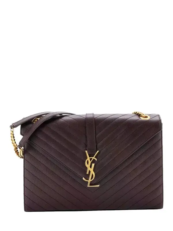 Saint Laurent Classic Monogram Envelope Satchel - Red