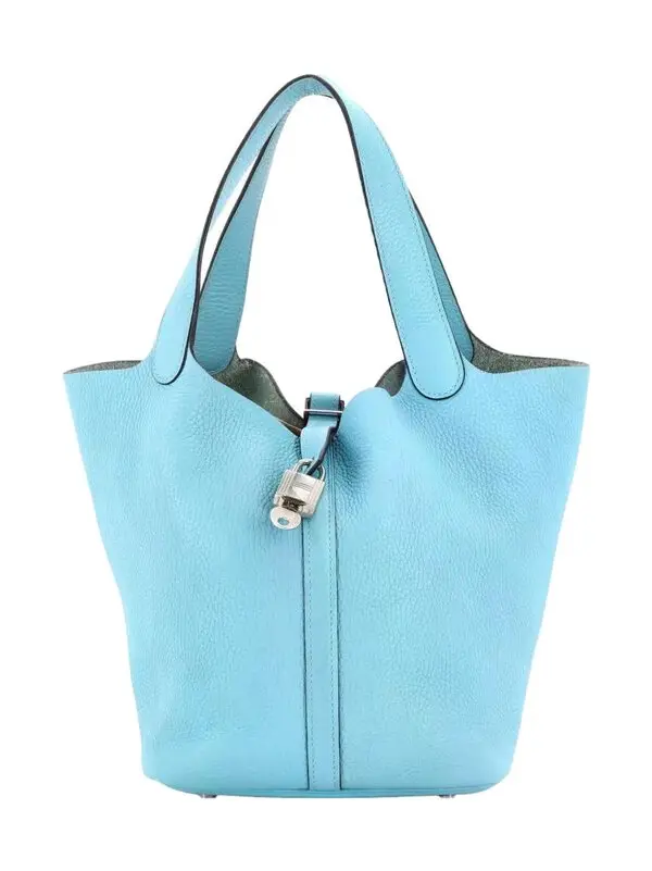 Hermès Picotin Lock Clemence Mm Bucket Bag - Blue