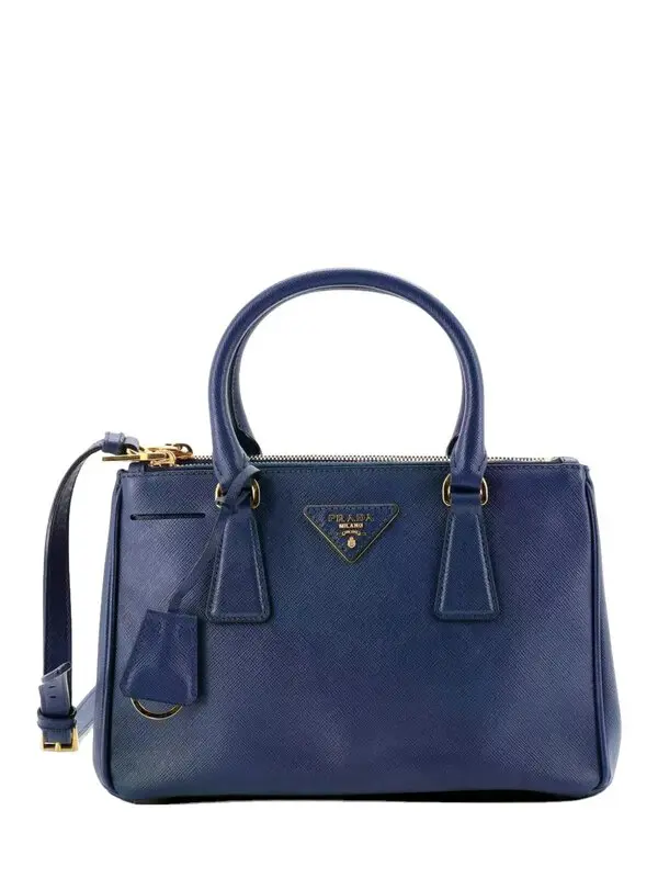 Prada Saffiano Leather Small Tote Bag - Blue