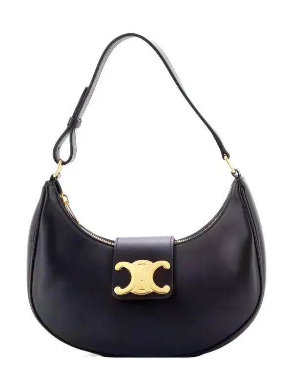 Celine Ava Triomphe Shoulder Bag - Black