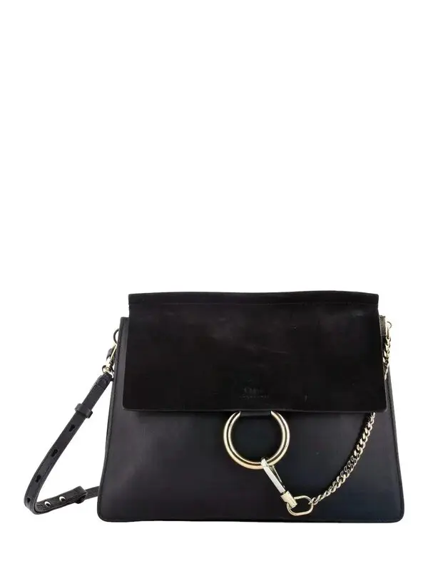 Chloé Faye Leather Medium Shoulder Bag - Black