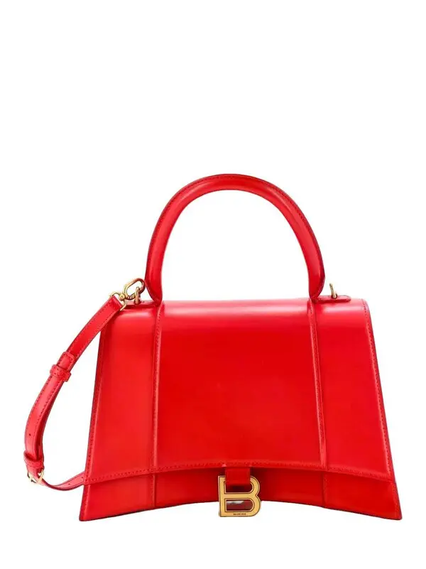 Balenciaga Hourglass Top Handle Small Satchel - Red