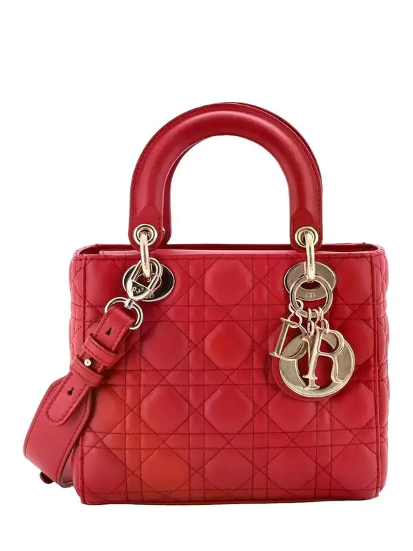 Dior Abcdior Lady Bag Cannage Quilt Lambskin - Red